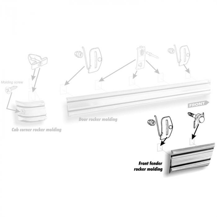 Dennis Carpenter Front Fender Lower Rocker Molding - Left - 1973-79 ...