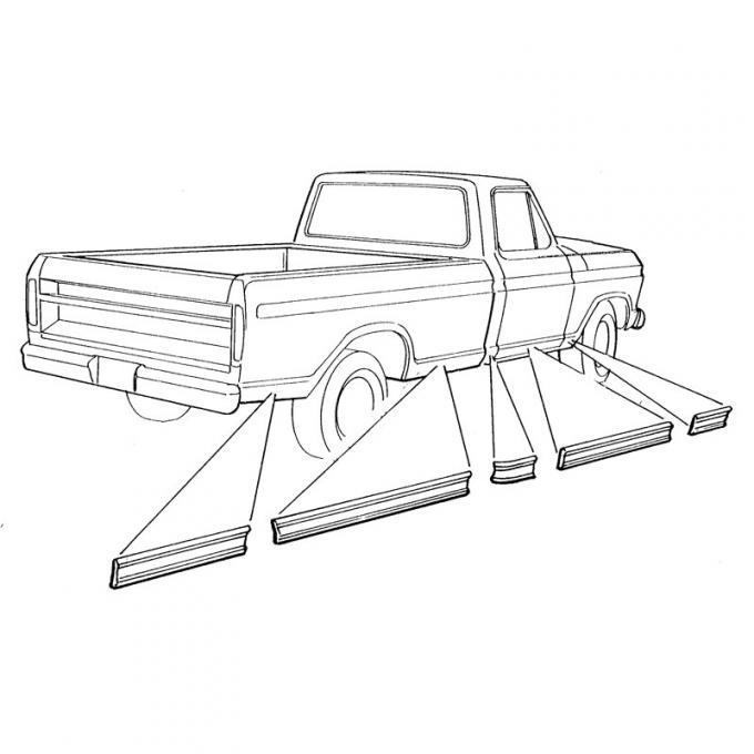 Dennis Carpenter Lower Rocker Molding Set - 1973-79 Ford Truck D3TZ ...