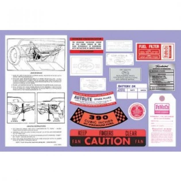 Ford Thunderbird Decal Kit, 15 Pieces, 1962 | Blue Oval Classics