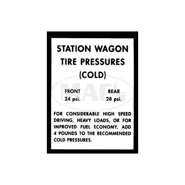 Tire Pressure Decal | Blue Oval Classics