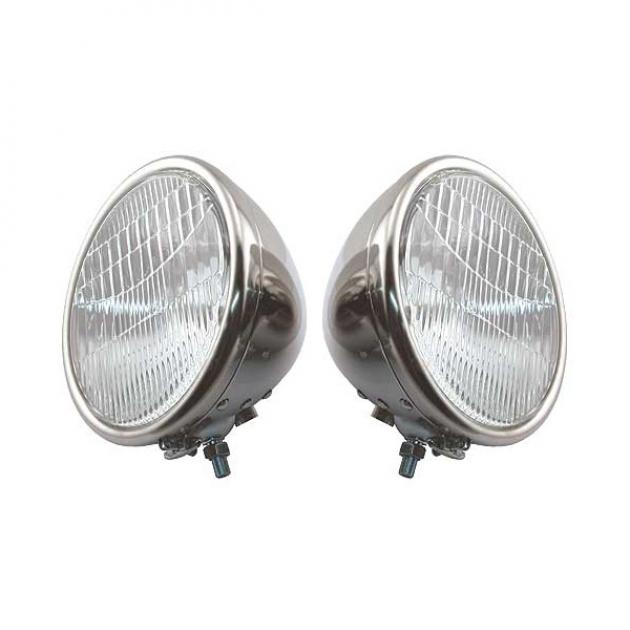 Model A Ford Headlights - Complete - Chrome - 1 Bulb Type -No Ford ...
