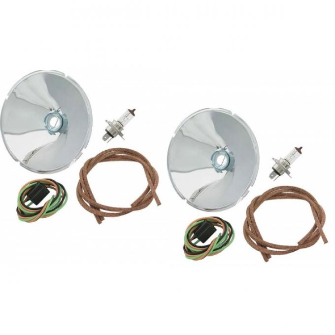 Model A Ford Quartz Halogen Reflector Kit - 12 Volt - Steel- Flash ...