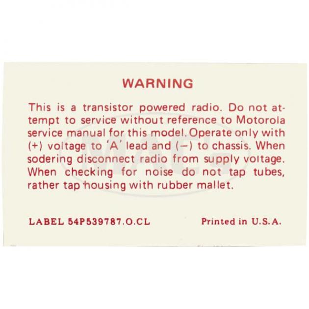 1957-1959 Transistor Radio Decal | Blue Oval Classics