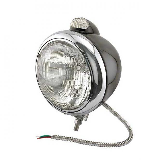 Headlights - Guide 682-C Style - 12 Volt - Clear Quartz Halogen - Black ...