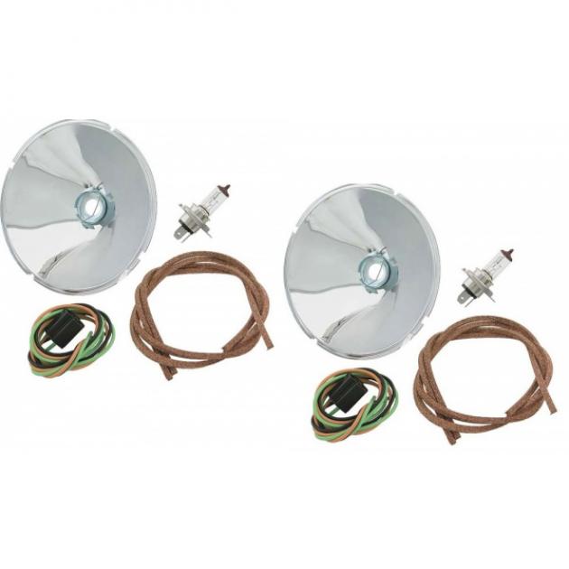 Model A Ford Quartz Halogen Reflector Kit - 12 Volt - Steel- Flash ...