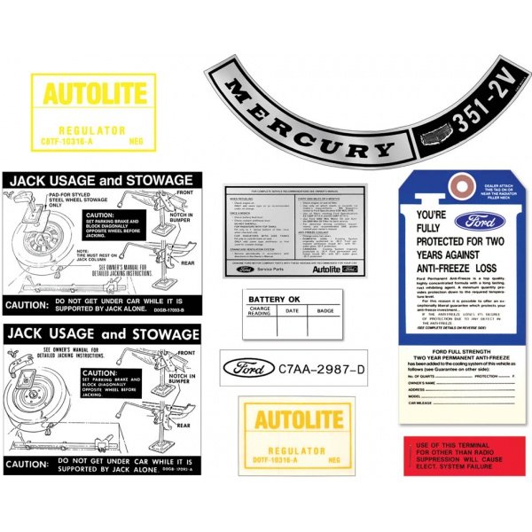 Decal Kit, 390 CID, Ranchero, 1968 | Blue Oval Classics