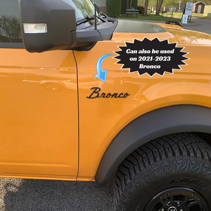 Dennis Carpenter Fender Emblem - Black Chrome - "Bronco" - 1966-77 Ford ...