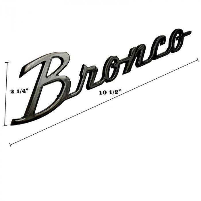 Dennis Carpenter Fender Emblem - Black Chrome - "Bronco" - 1966-77 Ford ...