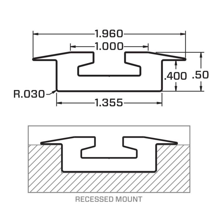 Race Ramps 2 VersaTie Recess-Mounted Track Kit with Flanged Edge ...