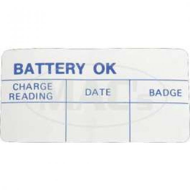 Battery Test Ok Decal | Blue Oval Classics