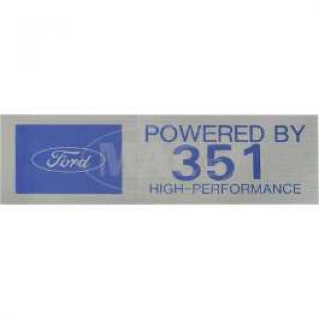 Valve Cover Decal, Powered By 351, High Performance | Blue Oval Classics
