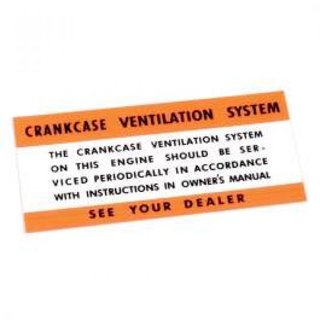 Air Cleaner Decal - Crankcase Ventilation System | Blue Oval Classics