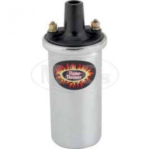 Flame Thrower Ignition Coil - 12 Volt - Chrome - V8 | Blue Oval Classics