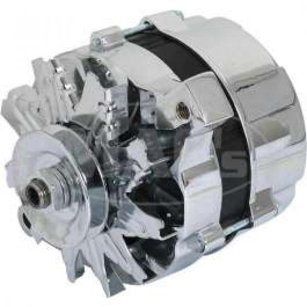 FORD ALTERNATOR OE CASE 3 WIRE (100 AMP) CHROME | Blue Oval Classics