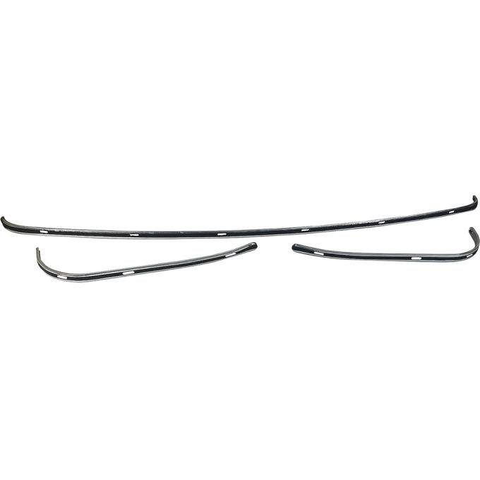 1965-66 Mustang, Convertible Top Rear Tack Strip Set, 3 Pieces, (Late ...
