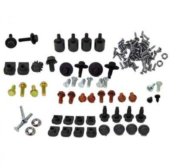 Mustang Fastback 120 Piece Folding Seat / Trap Door Fastener Kit, 1968 ...