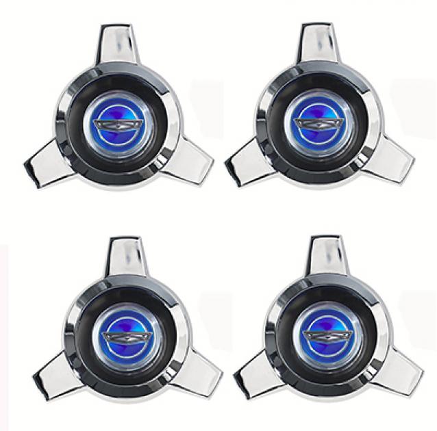 OER 1965-66 Deluxe Blue Wire Wheel Spinner Set *1130-4S | Blue Oval ...